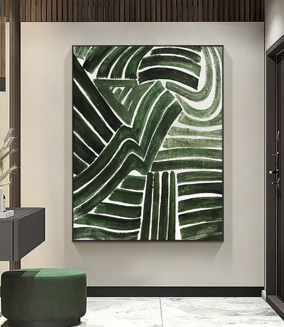 Emerald Green Abstract Wall Art Green Artwork Green Canvas Art - Etsy