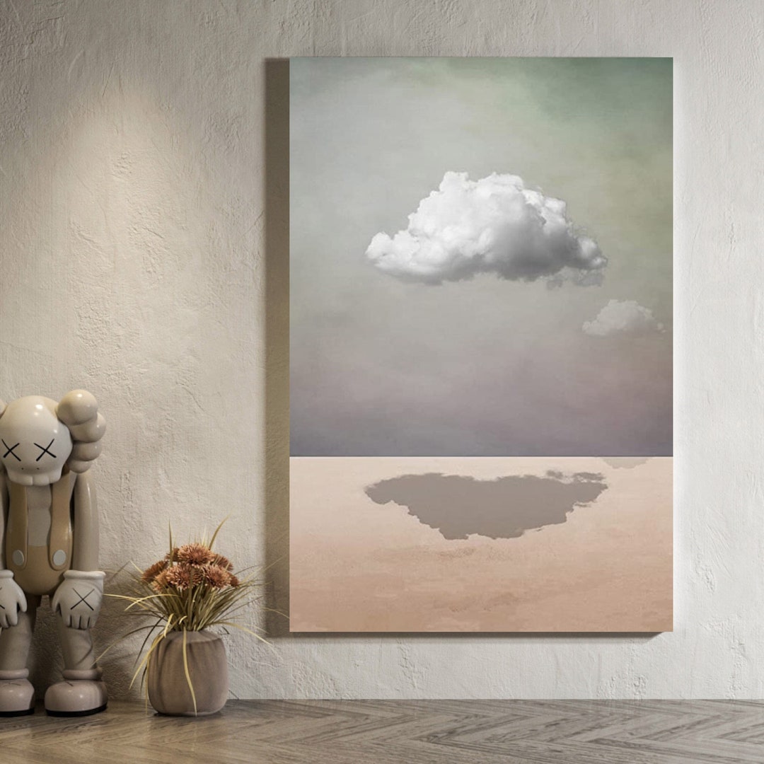 Surrealism White Cloud Art Corridor White Wall Art Minimalist Wall Art ...