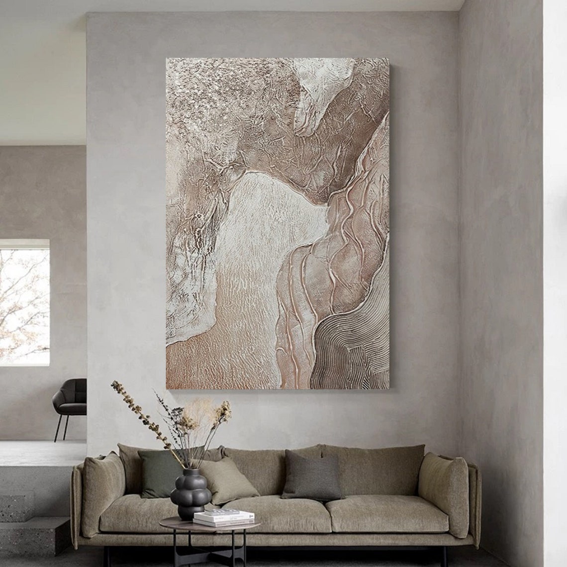 Texture Wall Decor Brown Beige Abstract Art Beige Brown - Etsy