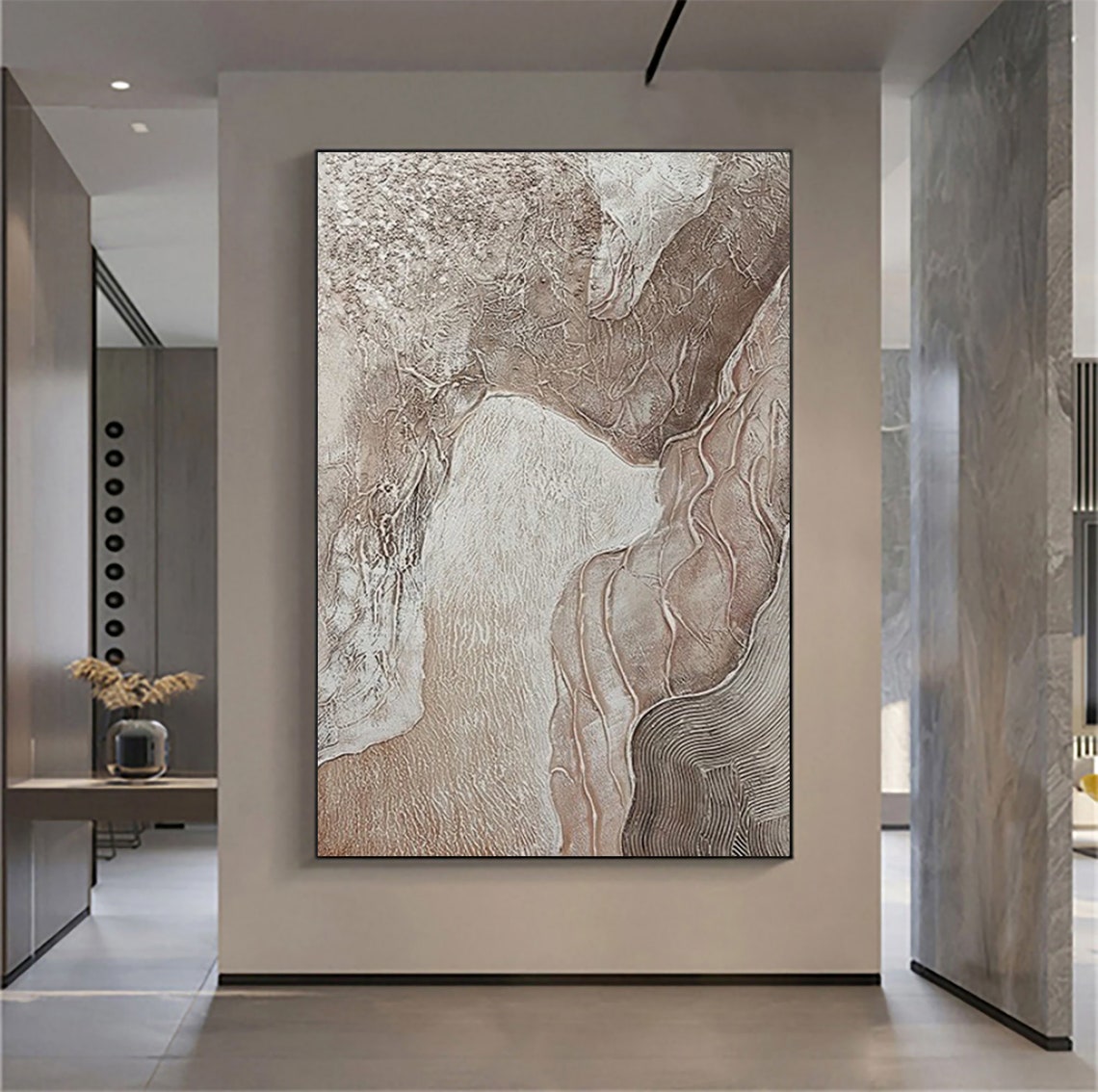 Texture Wall Decor Brown Beige Abstract Art Beige Brown - Etsy