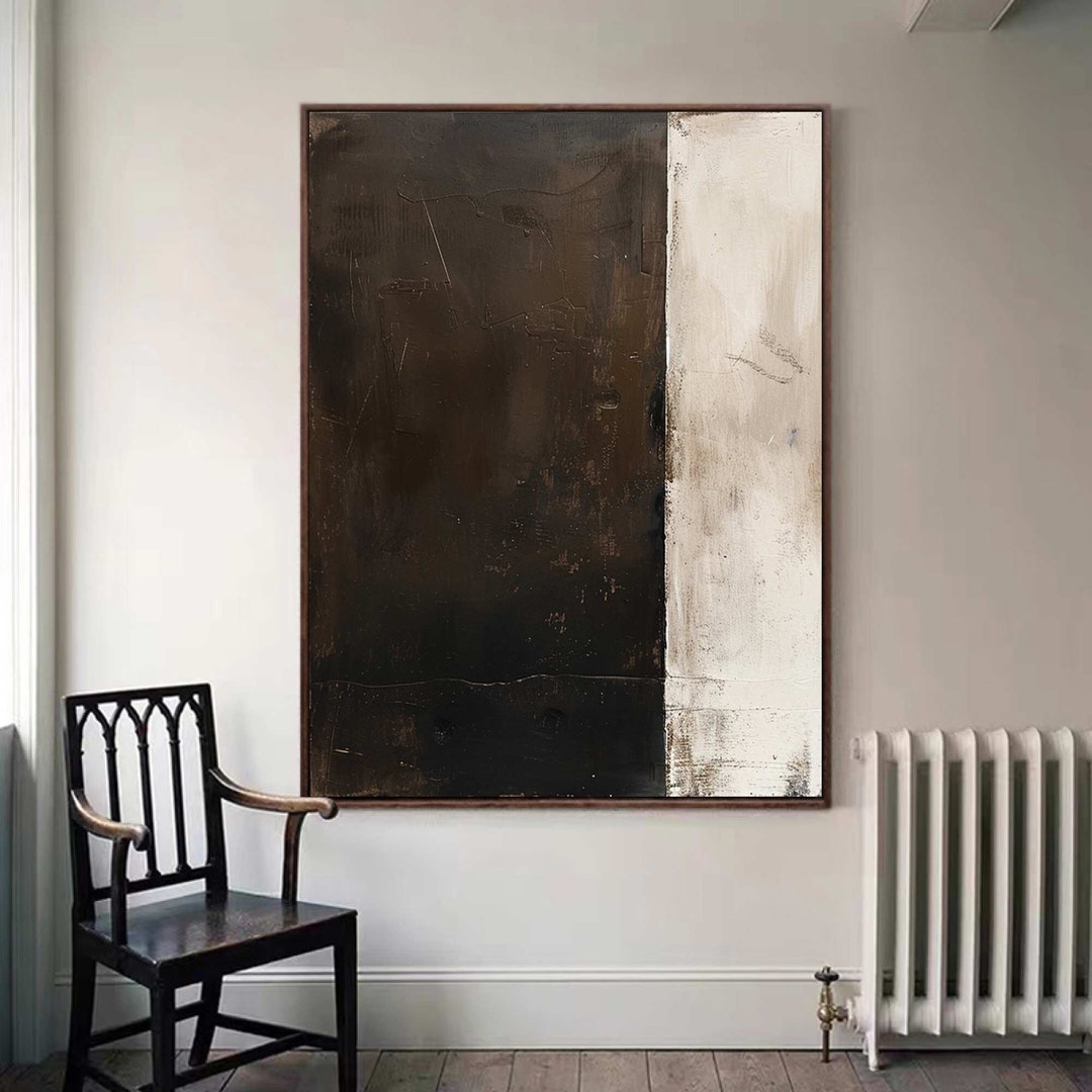 Neutral Beige Wall Decor Wabi-sabi Wall Art Deep Brown Beige Minimalist ...