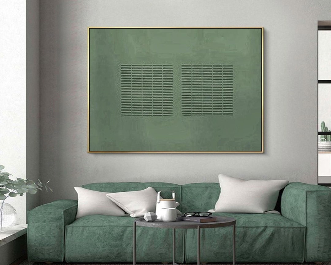 Wabi-sabi Wall Art Tender Green Art Pure Green Minimalist Art Pure ...