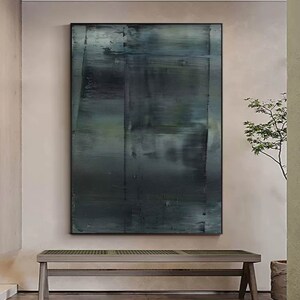 Green Abstract Landscape Painting Pure Green Minimalist Art Dark Green ...