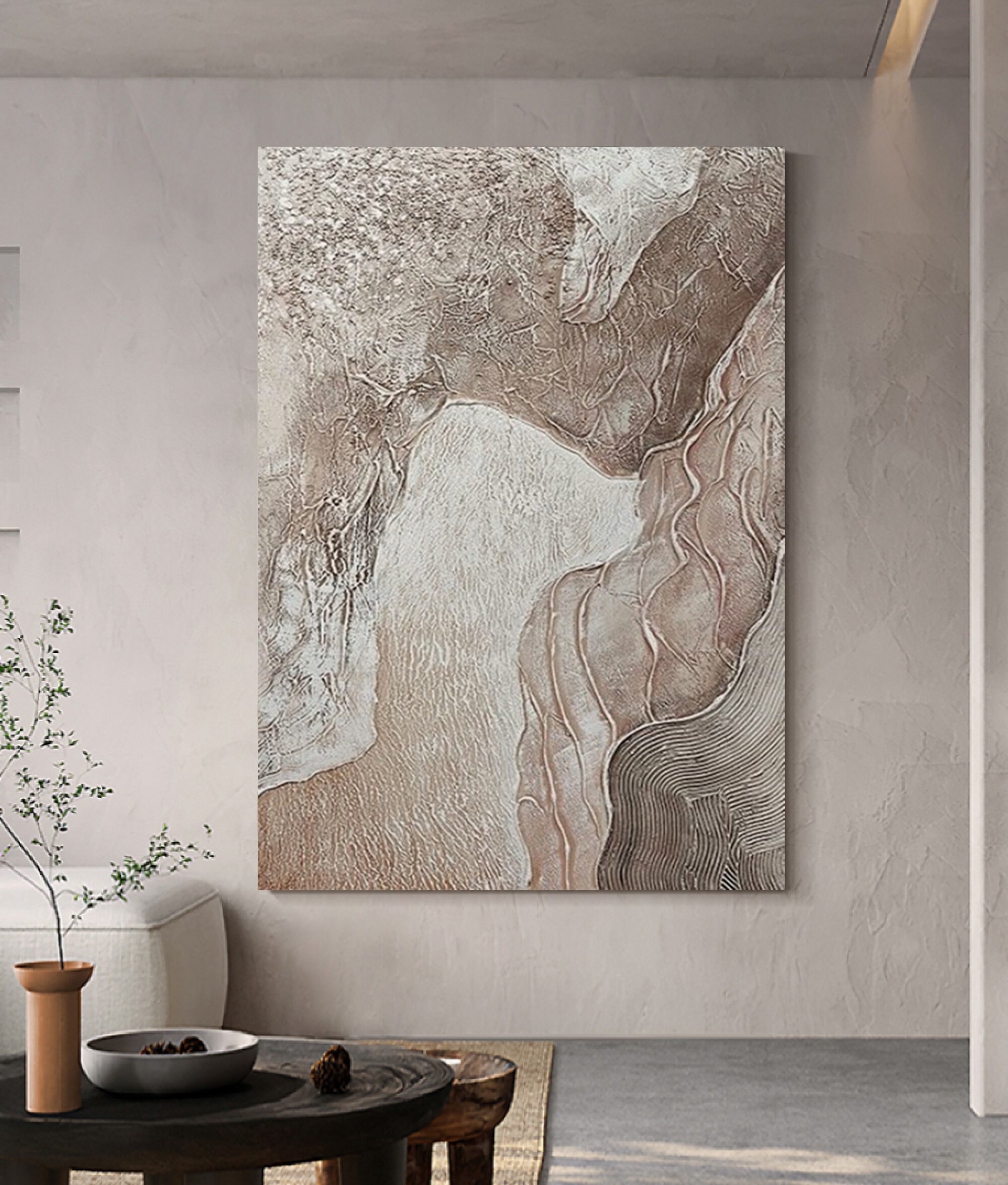 Texture Wall Decor Brown Beige Abstract Art Beige Brown - Etsy