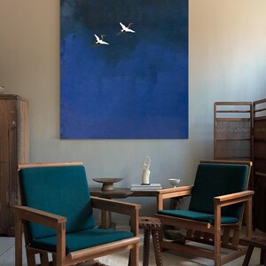 Surrealist Dark Blue Sky Painting Dark Blue Wall Decor · Abstract Art ...