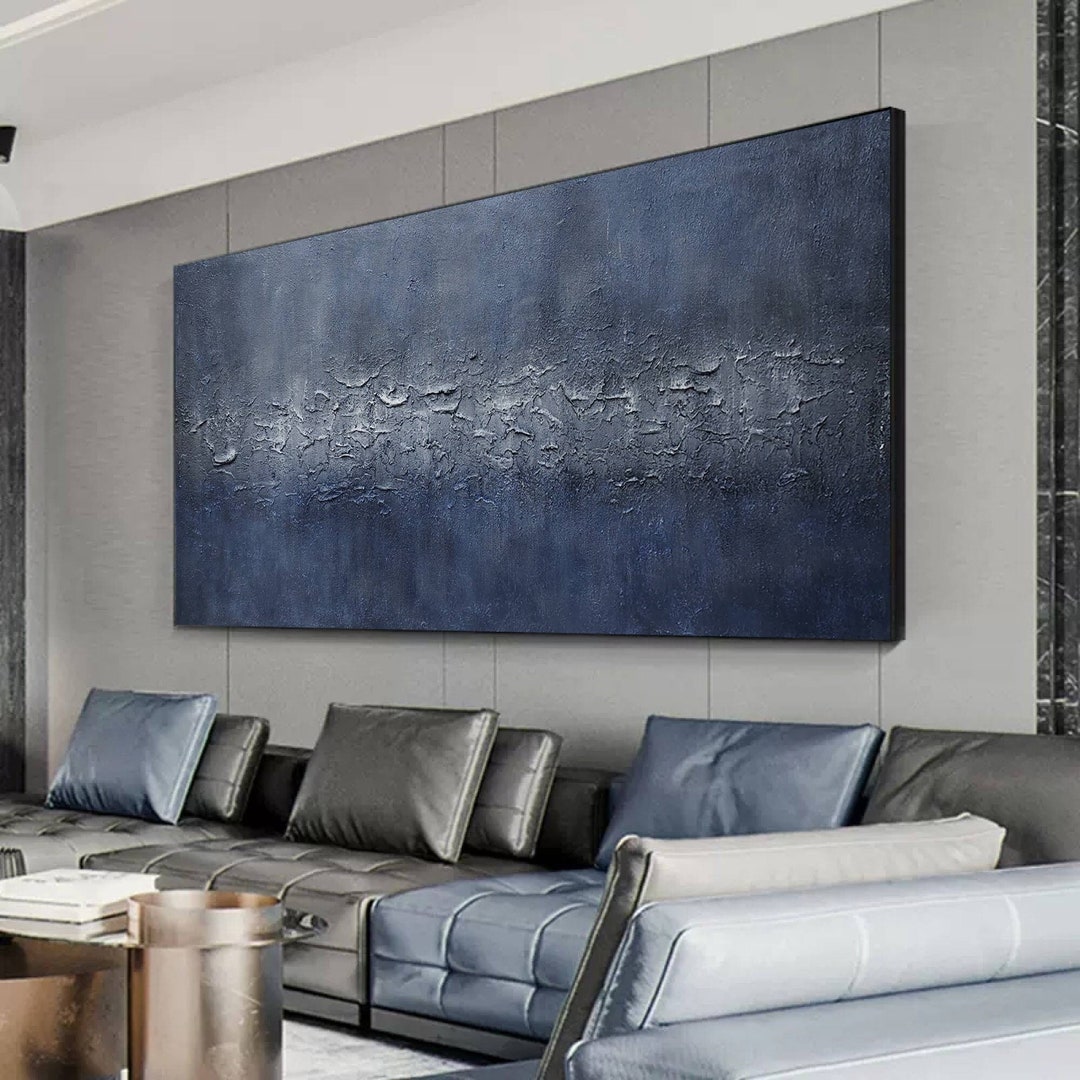 Pure Blue Living Room Decoration Pure Blue Wall Decor Pure Blue ...