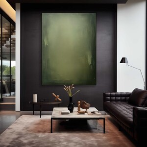 Modern Painting Olive Green Minimalist Art Olive Green Abstract ...