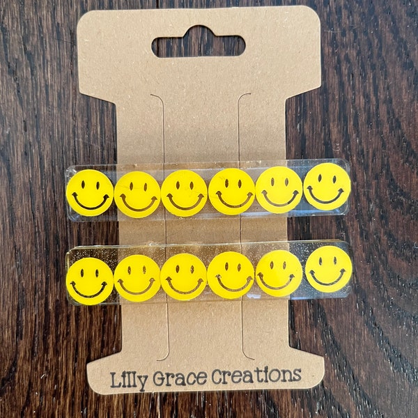 Smiley Face Hair Clips - Etsy