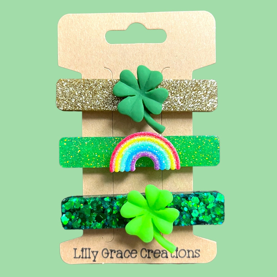 St. Patrick's Day Hair Clips - Etsy