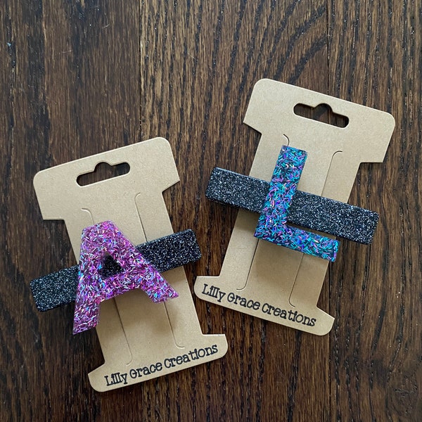 Initial Hair Clips - Etsy