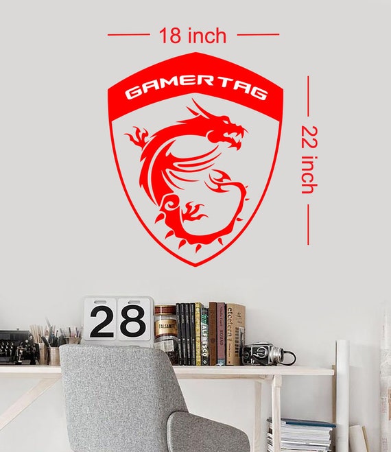 Dragon Logo With Custom Gamertag for Gaming Room - Etsy