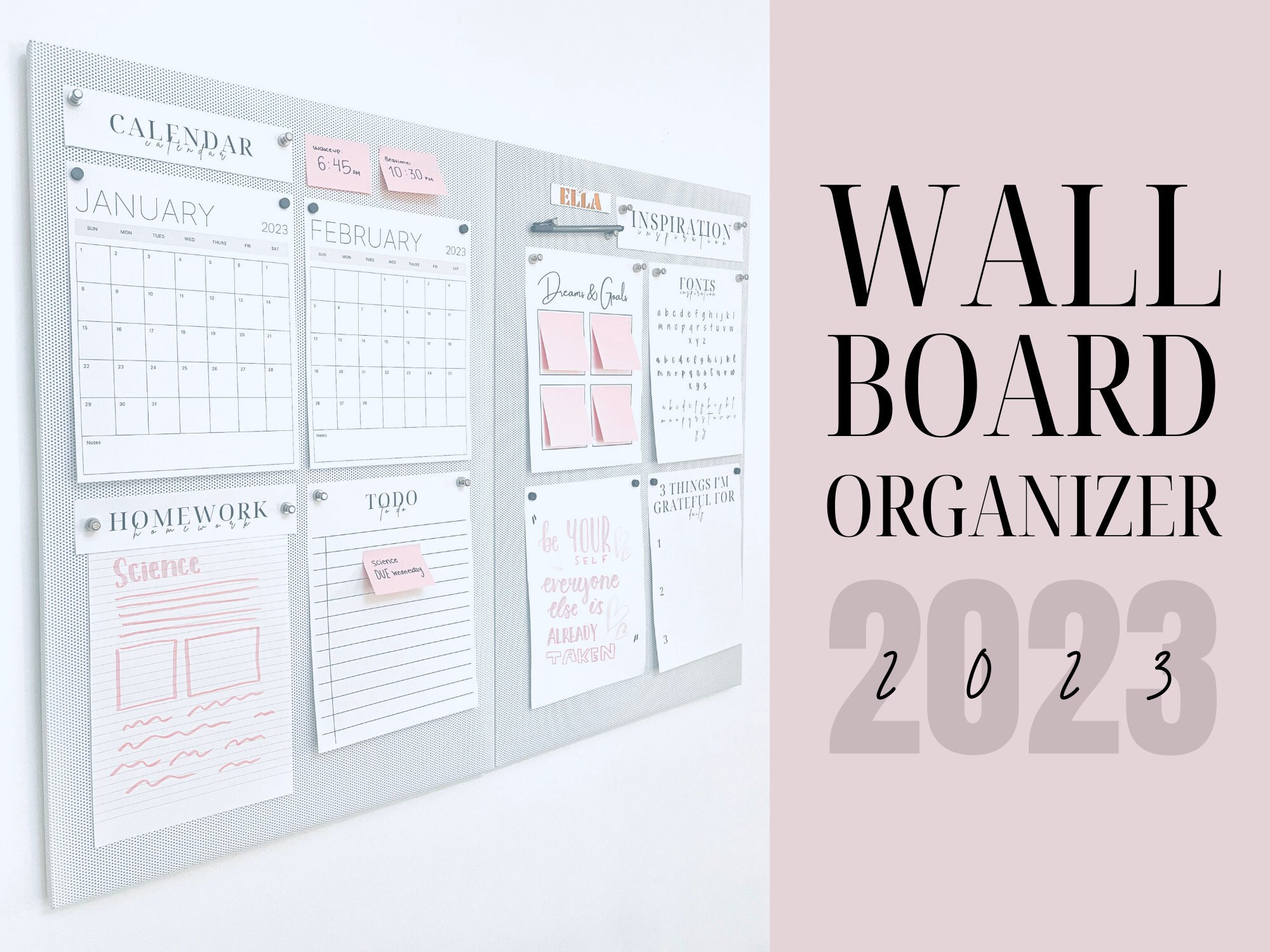 Bulletin Board Printable Organizer Clean and Modern - Etsy