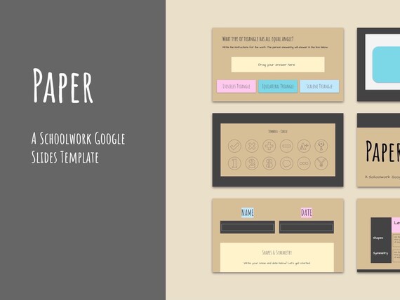 Paper Schoolwork Google Slides Template - Etsy