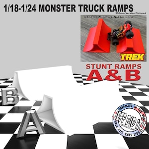 1/24th Monster Truck Stunt Ramp Set Includes 2 Stunt/jump Ramps ...