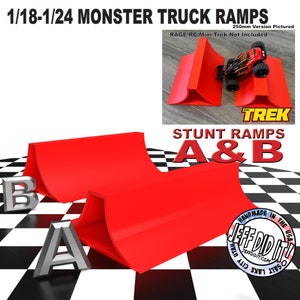 1/24th Monster Truck Stunt Ramp Set Includes 2 Stunt/jump Ramps ...