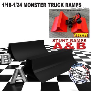 1/24th Monster Truck Stunt Ramp Set Includes 2 Stunt/jump Ramps ...