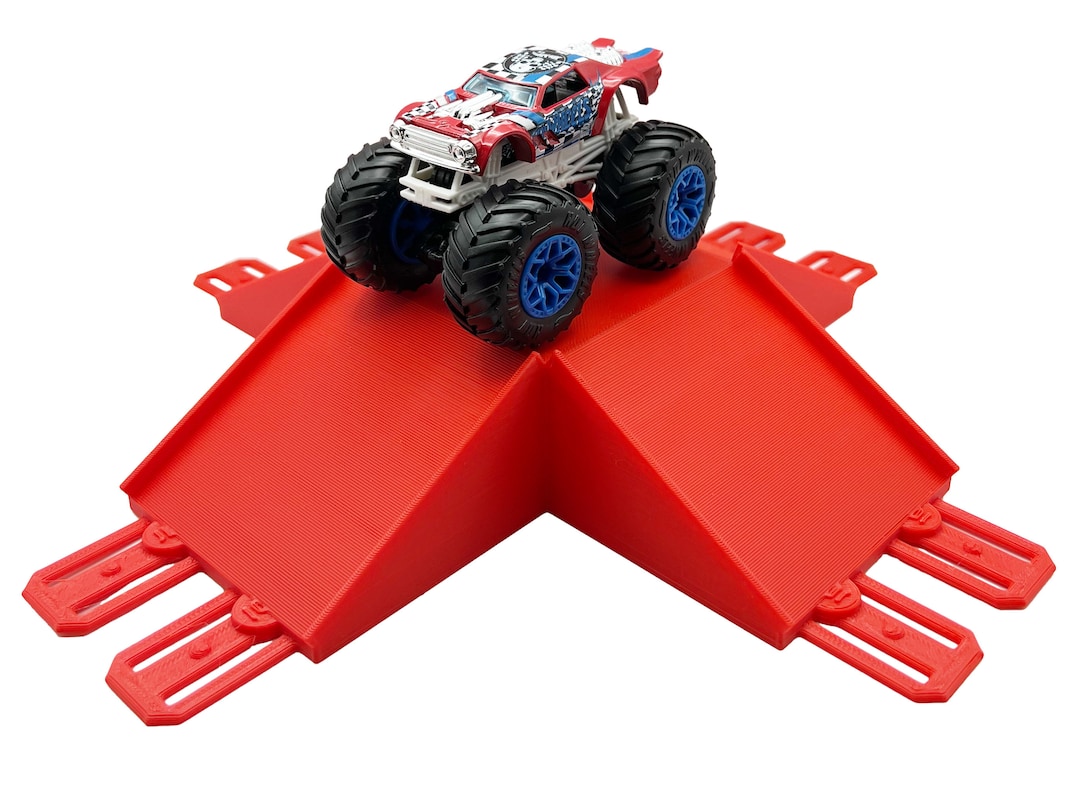 Jeff Did It! - Hot Wheels Monster Truck - 2 Lane 4 Way Table Top Jump ...