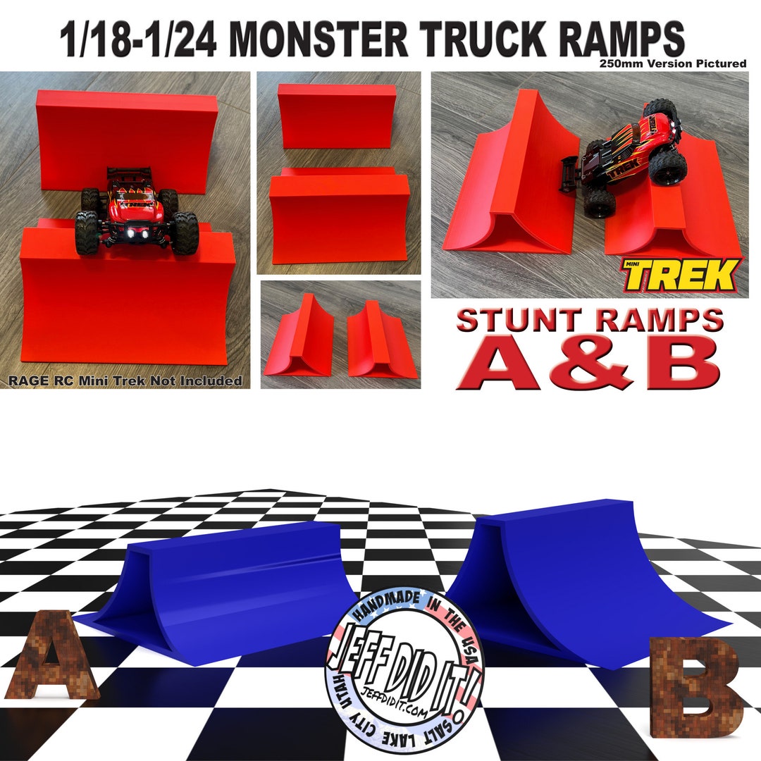 1/24th Monster Truck Stunt Ramp Set Includes 2 Stunt/jump Ramps - Works ...