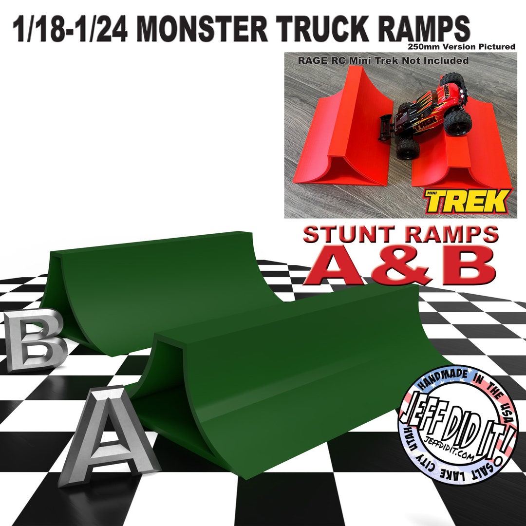 1/24th Monster Truck Stunt Ramp Set Includes 2 Stunt/jump Ramps ...