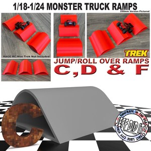 1/24th Monster Truck Jump / Roll Over Ramp C 200mm Wide Works as ...