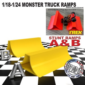 1/24th Monster Truck Stunt Ramp Set Includes 2 Stunt/jump Ramps ...