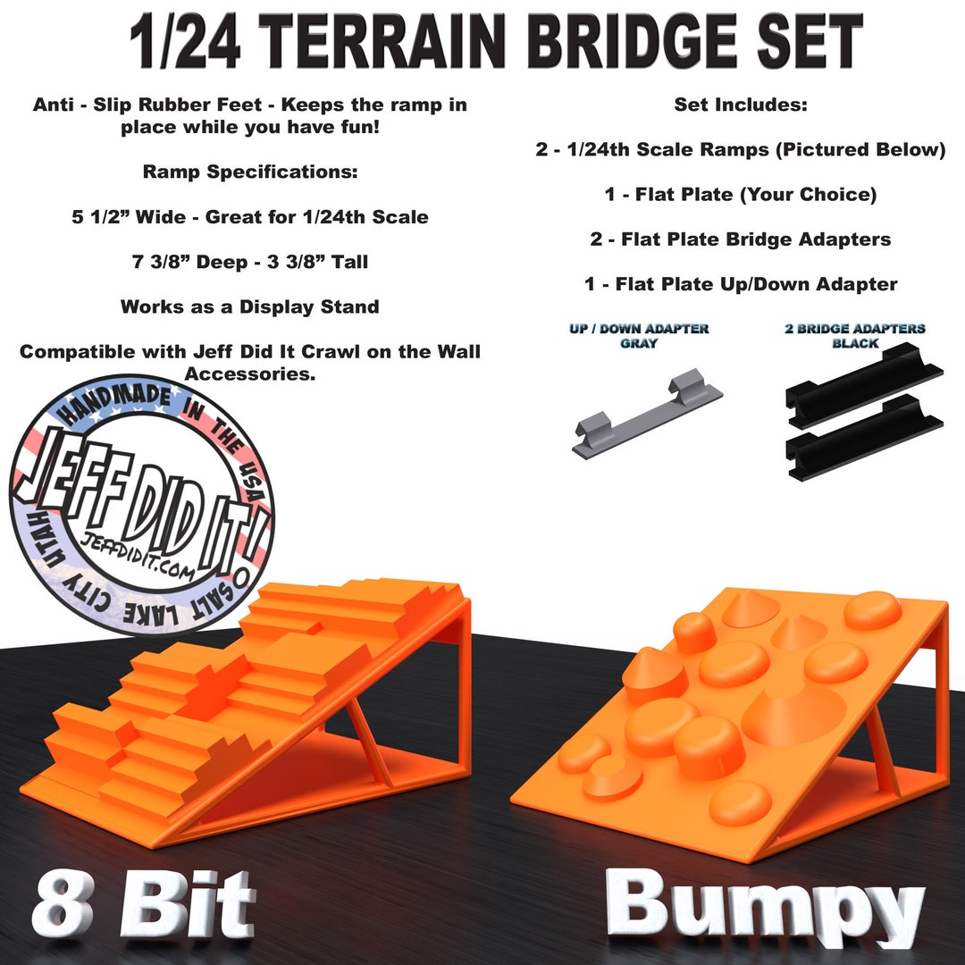 1/24th Ramp 8 Bit & Bumpy Terrain - Bridge Set - Monster Truck ...