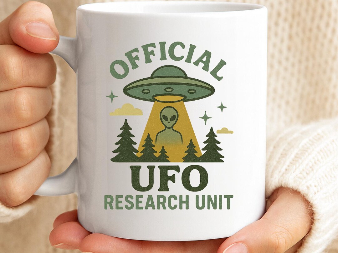 UFO Research Unit Mug - Retro Alien Coffee Cup - Etsy