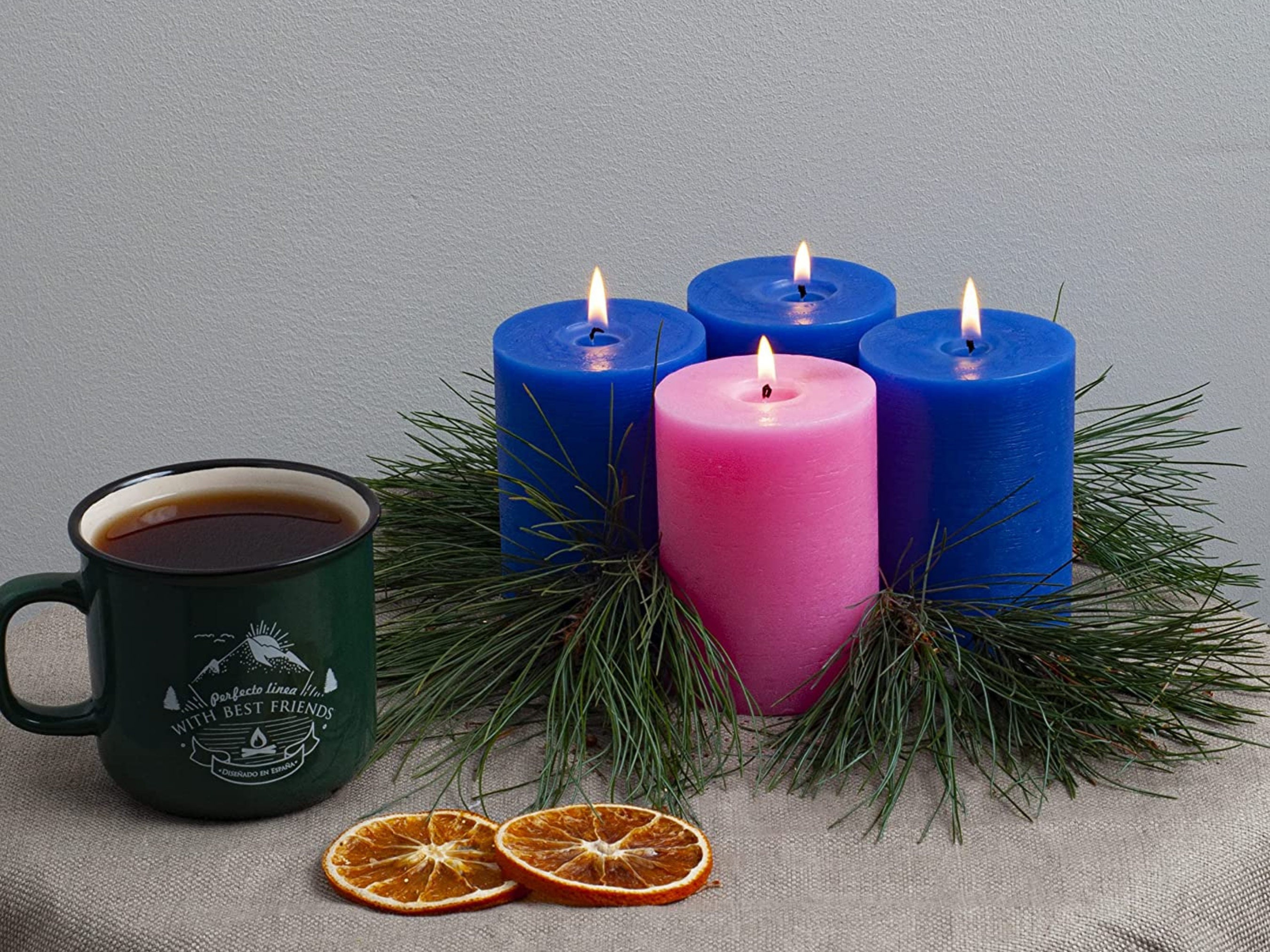 Blue Advent Candles