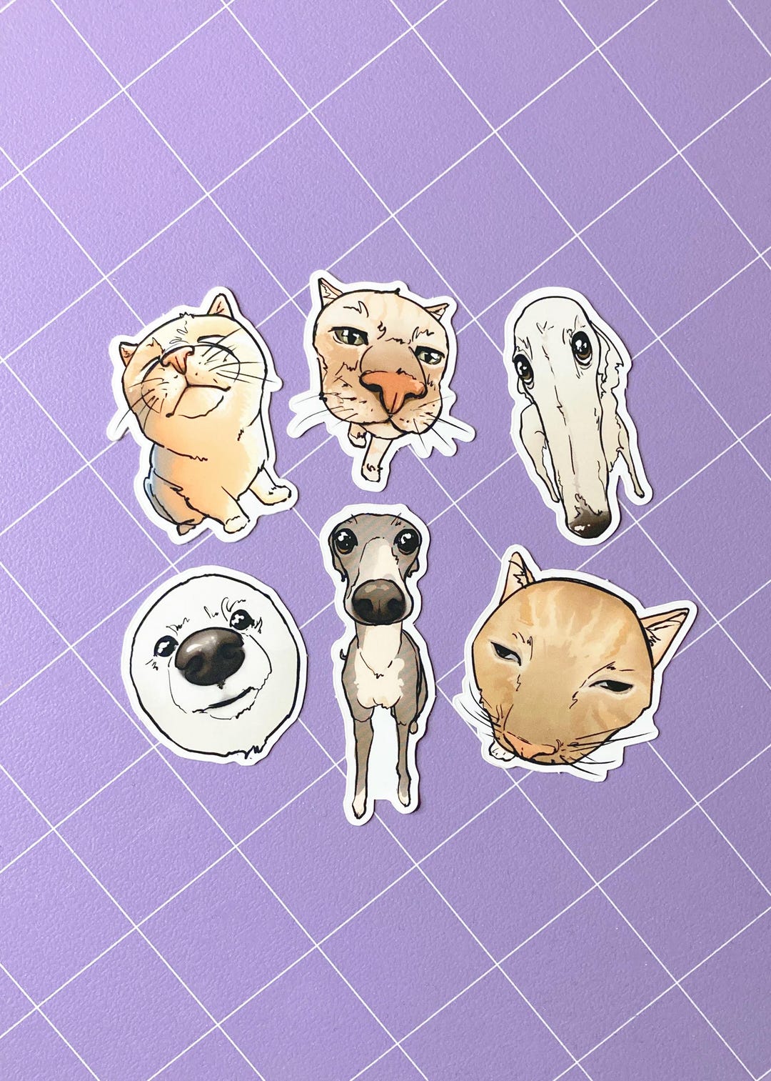 Cat and Dog Stickers - Group 1 - Etsy