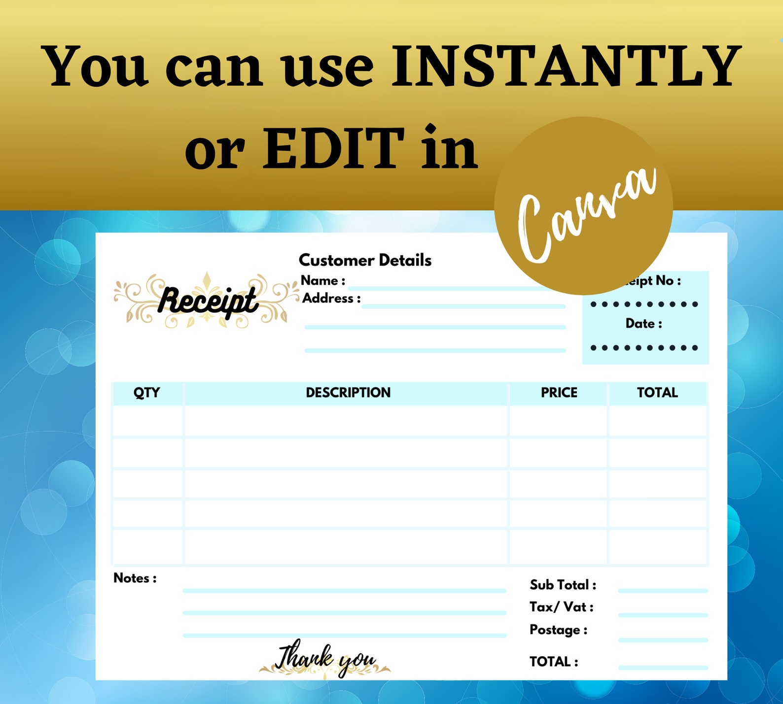 Canva Receipt Template