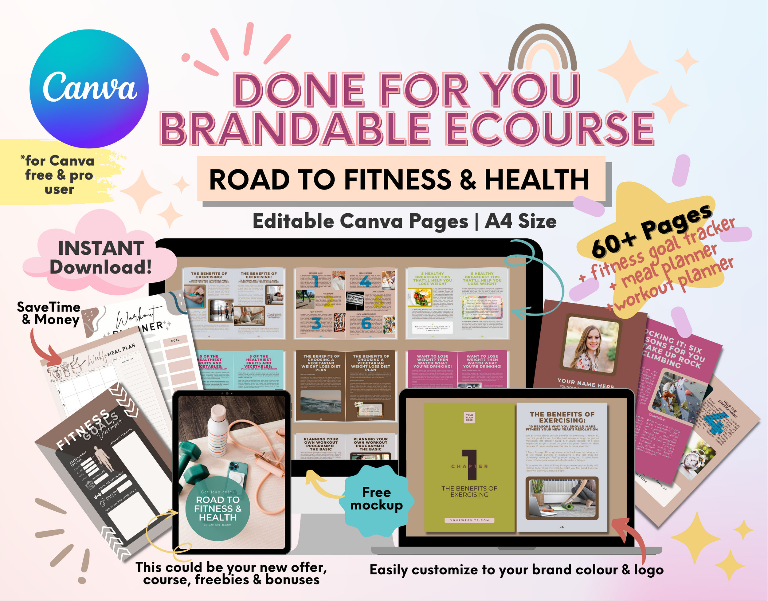 Done for You | Fitness and Health | Editable Canva Workbook Template ...