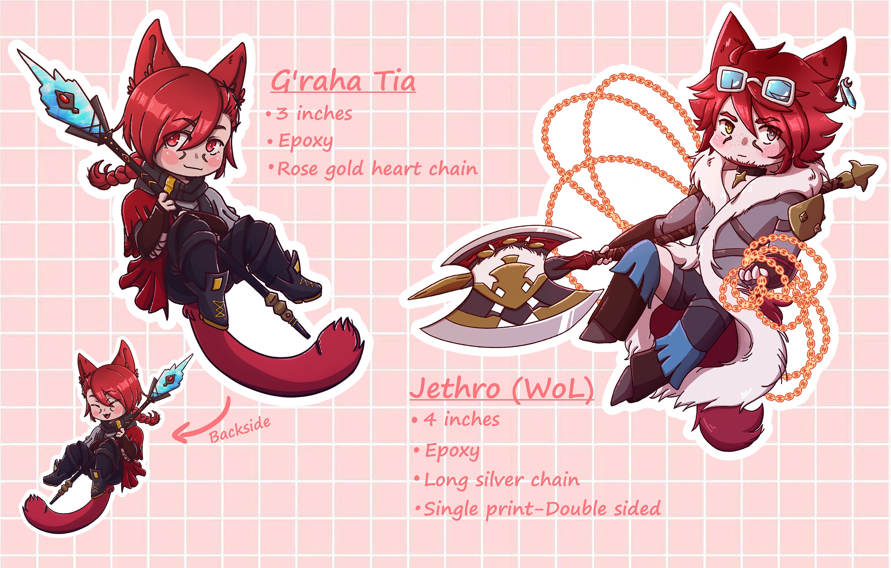 Final Fantasy XIV G'raha Tia and Wol Charm - Etsy