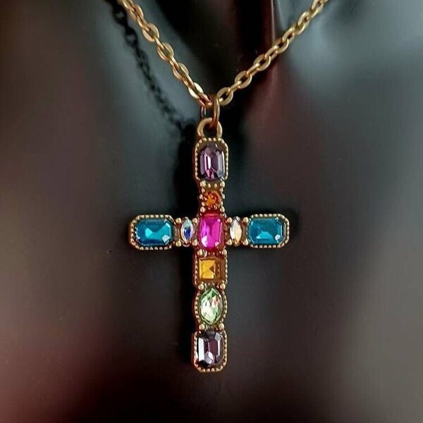 Jeweled Cross - Etsy
