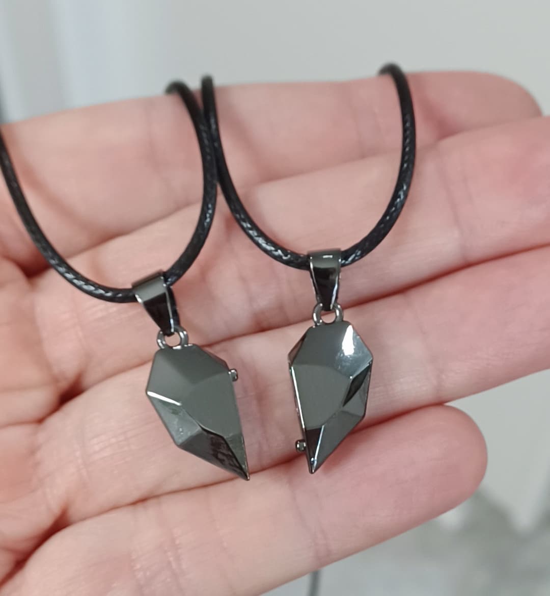 Magnetic Heart Necklace, Two-piece Necklace, Best Friend Necklace ...