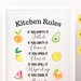 Kitchen Rules Signs Printable Kitchen Wall Art, Kitchen Wall Decor ...