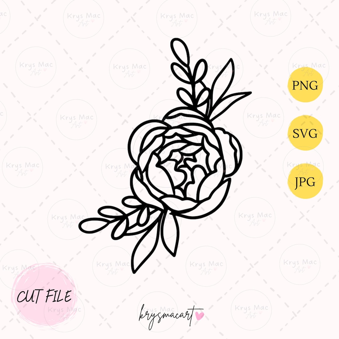 Peony Flower Svg, Png, Jpeg, Flower Svg, Png, Jpeg Cut File - Etsy