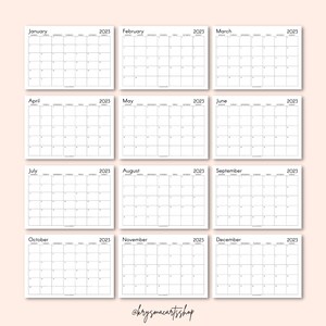 2023 & 2024 Monthly Calendar Printable Template, Minimalist Calendar ...