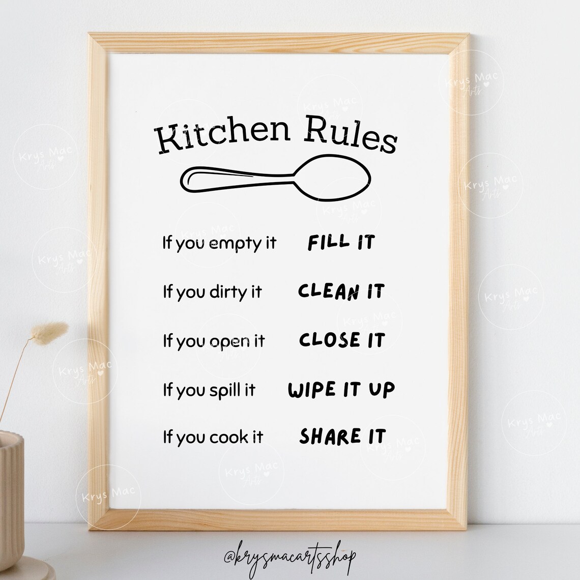 Kitchen Rules Signs SVG PNG JPEG Pdf Printable Kitchen Wall Art ...