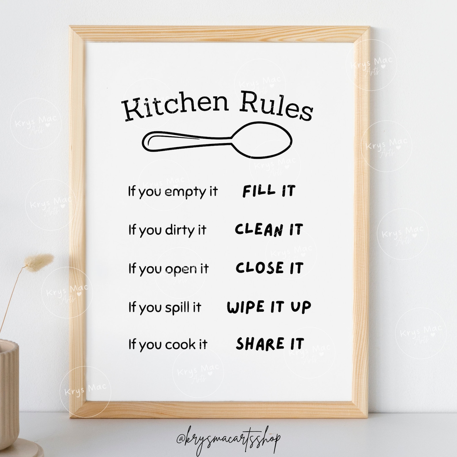 Kitchen Rules Signs SVG PNG JPEG Pdf Printable Kitchen Wall Art ...