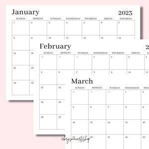 2023 & 2024 Monthly Calendar Printable Template, Minimalist Calendar ...