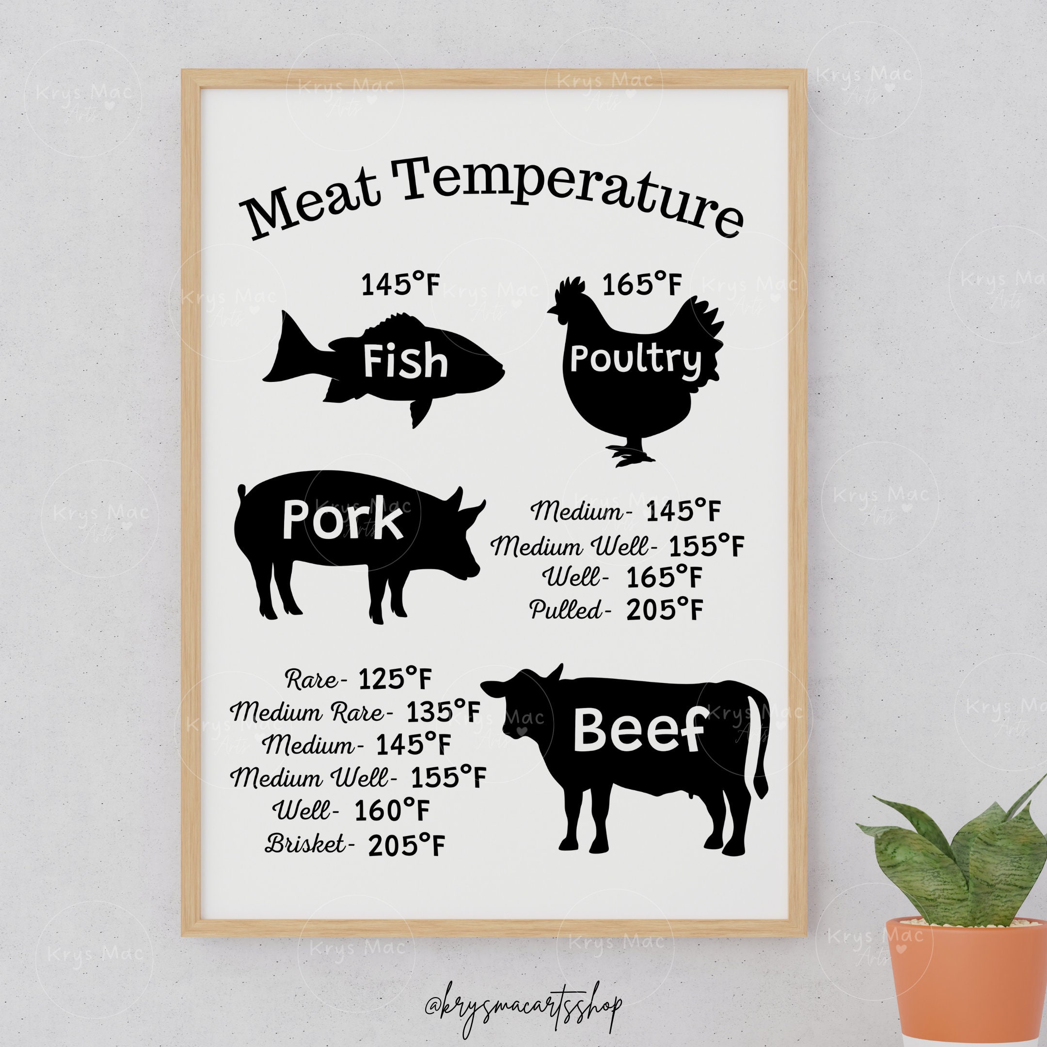 Cooking Temperature Chart SVG Meat Temperature Guide SVG, 55% OFF
