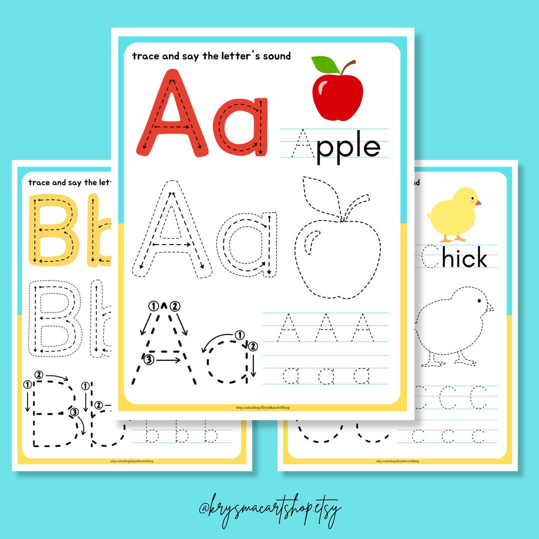 Preschool Kindergarten Activity Worksheets Alphabet Letters Tracing A ...