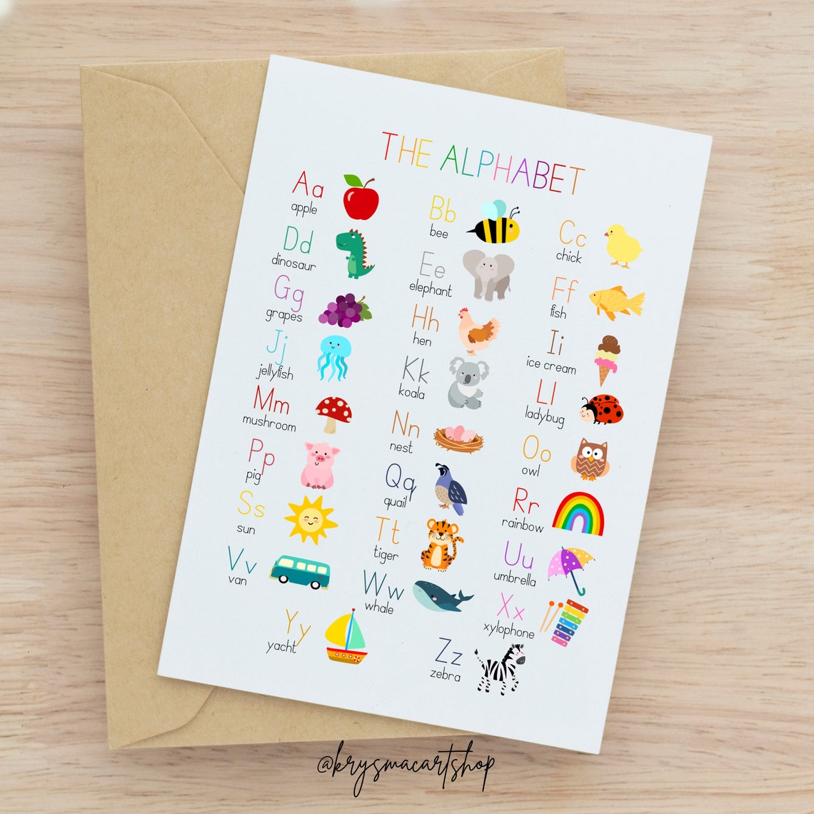 Alphabet Chart Poster Wall Art Alphabet Poster Printable ABC - Etsy