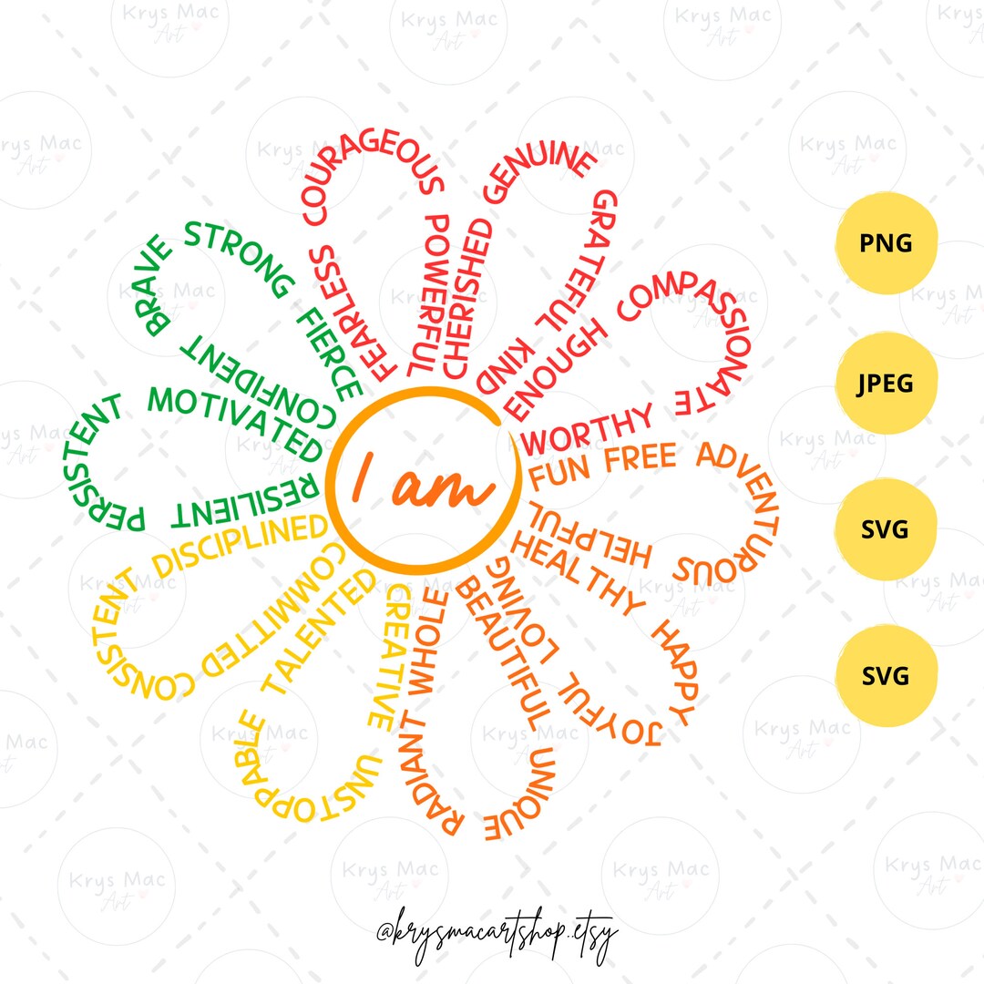 Affirmation Words Svg, I Am Affirming Words Svg, Positive Affirmation ...