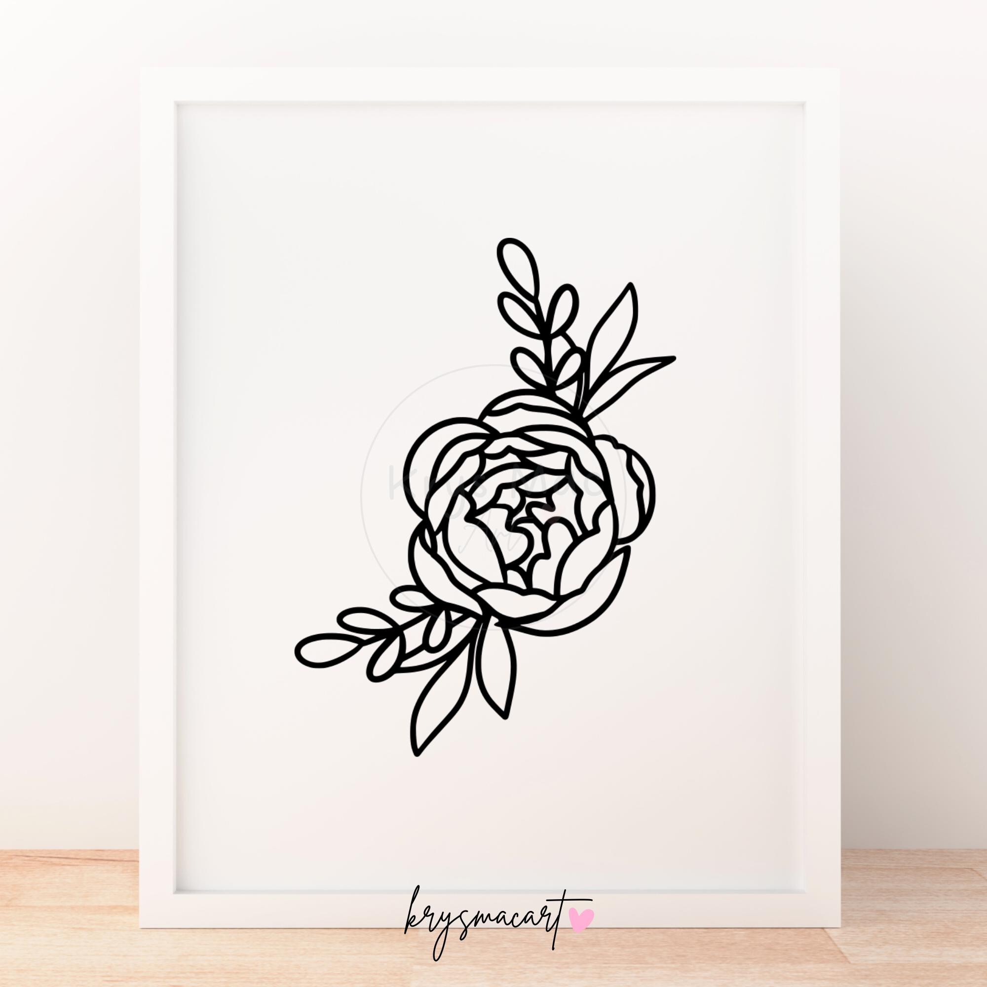 Peony Flower Svg, Png, Jpeg, Flower Svg, Peony Svg, Png, Jpeg Cut File ...