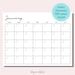 Blank Monthly Calendar Sunday Start Planner Minimalist - Etsy