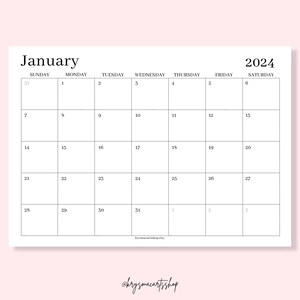 2023 & 2024 Monthly Calendar Printable Template, Minimalist Calendar ...