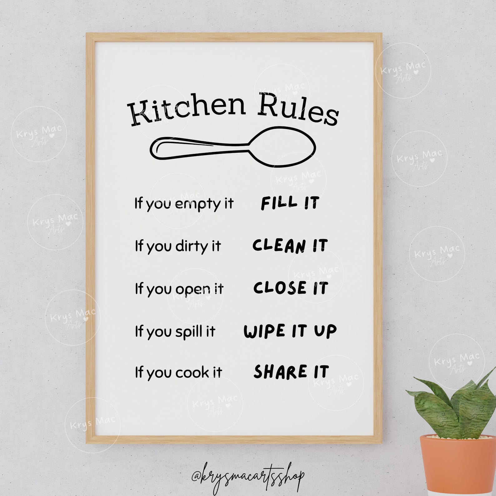 Kitchen Rules Signs SVG PNG JPEG Pdf Printable Kitchen Wall Art ...