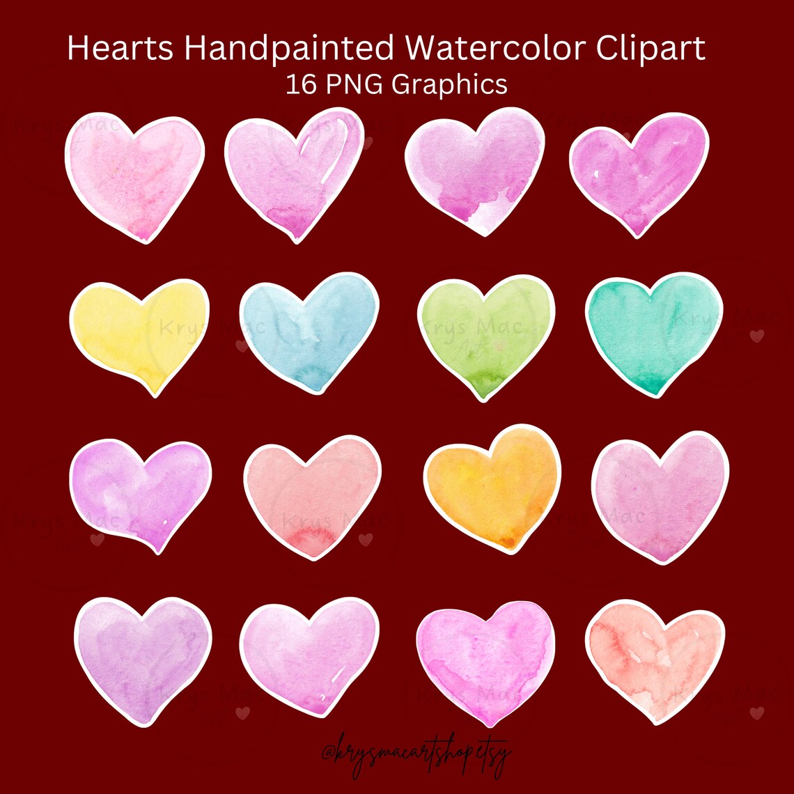Heart Watercolor Clipart, Hearts PNG Clipart, Hearts PNG Graphics, Hand ...