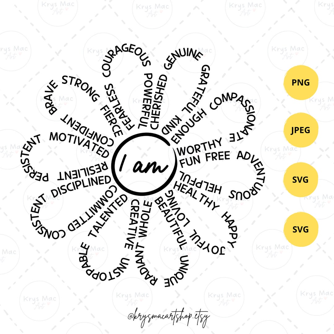 Affirmation Words Svg, I Am Affirming Words Svg, Positive Affirmation ...